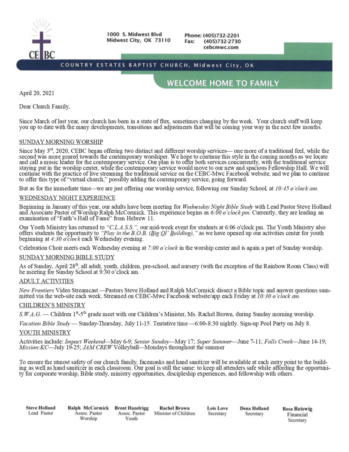 Ministries - C E B C